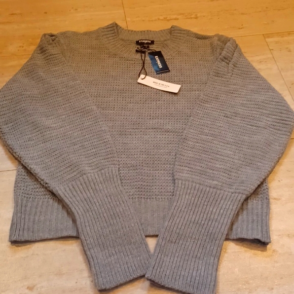 Express | Sweaters | Nwt Express Gray Knit Sweater | Poshmark